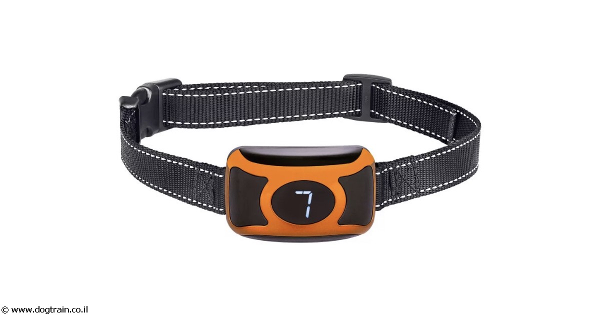 DogTrain-169A קולר חשמלי נטען נגד נביחות ויללות לכלבים בינוניים עם פרווה קצרה